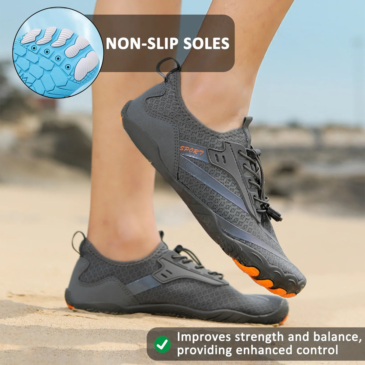 Outdoor Non-slip Swimming Water Shoe Hiking Five-finger Barefoot Shoes ...
