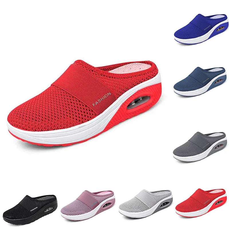 Women Mesh Thick Bottom Flying Knit Slippers – Kaegreel.com