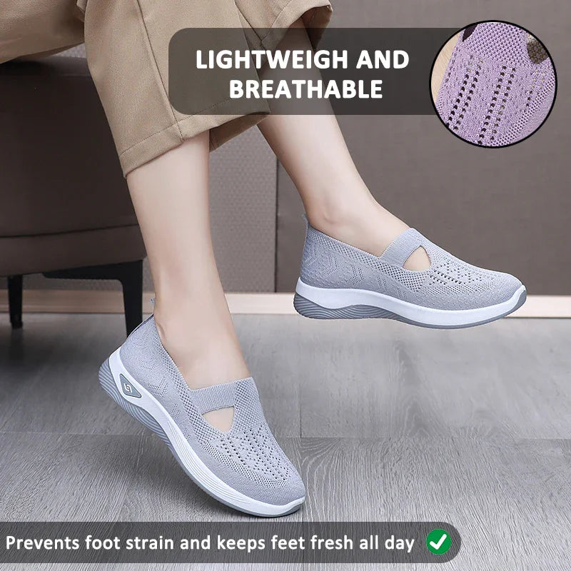 Women Summer Breathable Soft Sole Slip-on Flying Knit Shoes – Kaegreel.com