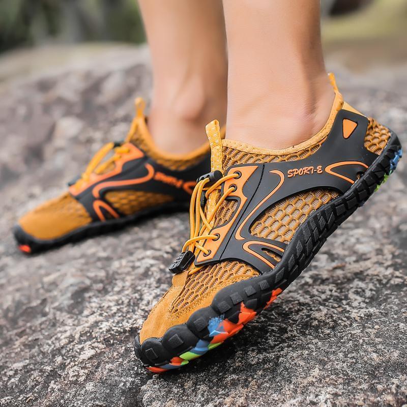 Kaegreel Men's Barefoot Shoes Outdoor Hiking Slip Resistant Soft Mesh ...